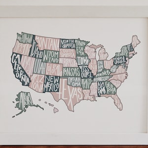 Pastel United States Map Digital Download Print - Etsy