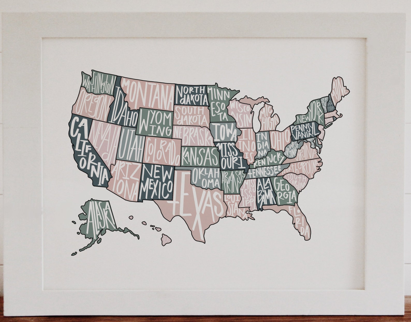 Pastel United States Map Digital Download Print - Etsy