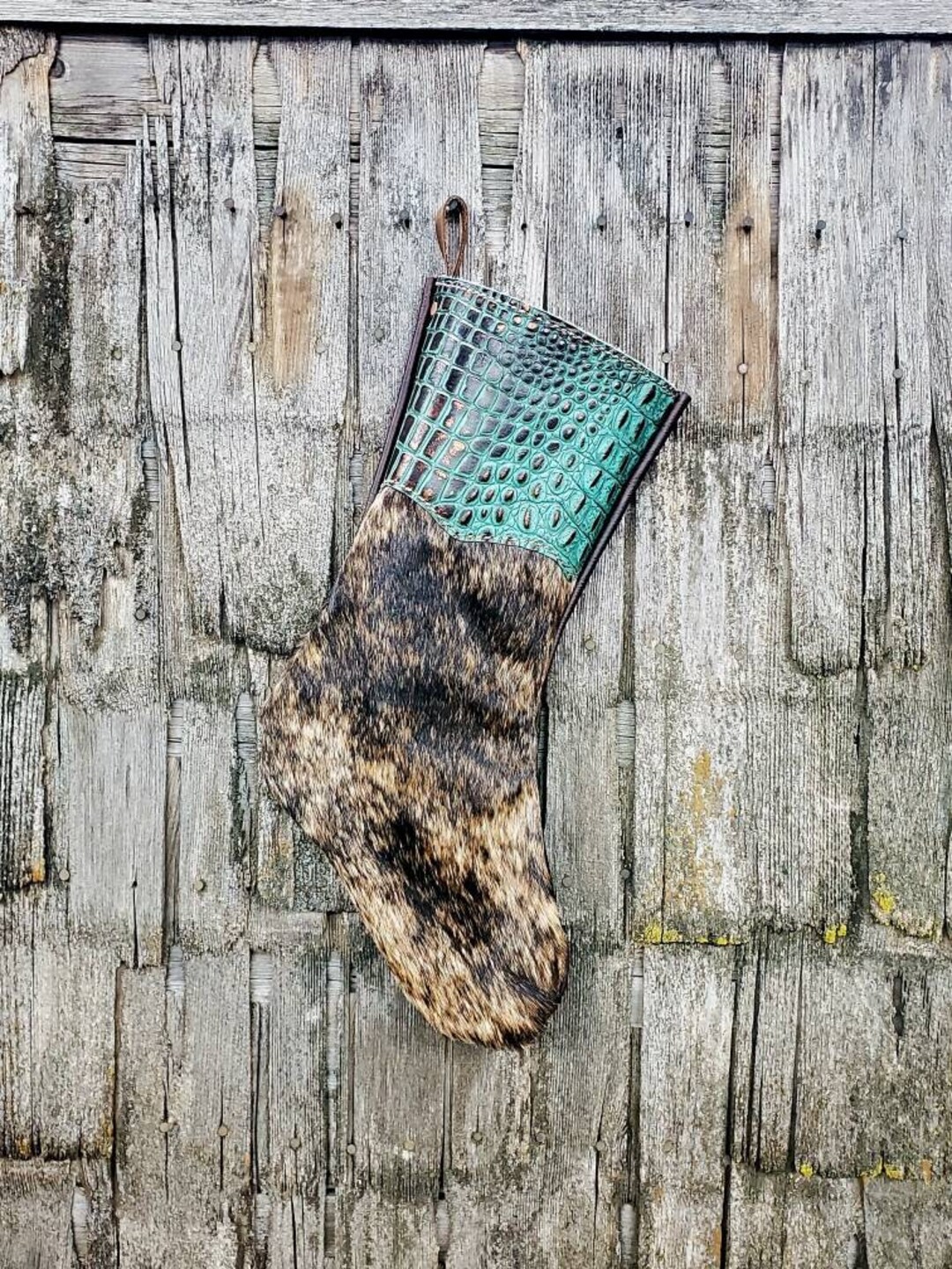 Cowhide Stocking, Leather Stocking, Western Stocking, Western Christmas ...