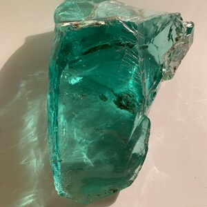 Beautiful, Deep Blue-green Colored Cullet, Slag Glass Chunk 1058 Grams ...