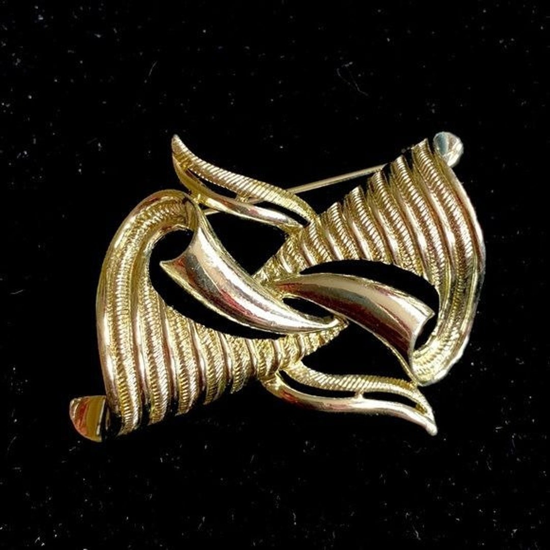 Vintage 1960s Silver Bow Pin - Etsy