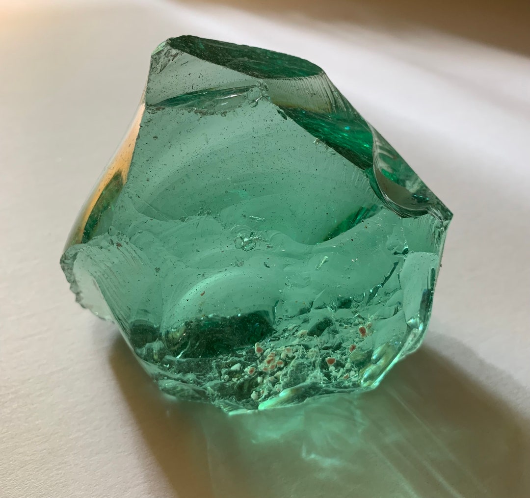 Beautiful Aquamarine Colored Cullet, Slag Glass Chunk 778 Grams Fa - Etsy