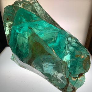 Very Large, Beautiful, Deep Blue-green Colored Cullet, Slag Glass Chunk ...