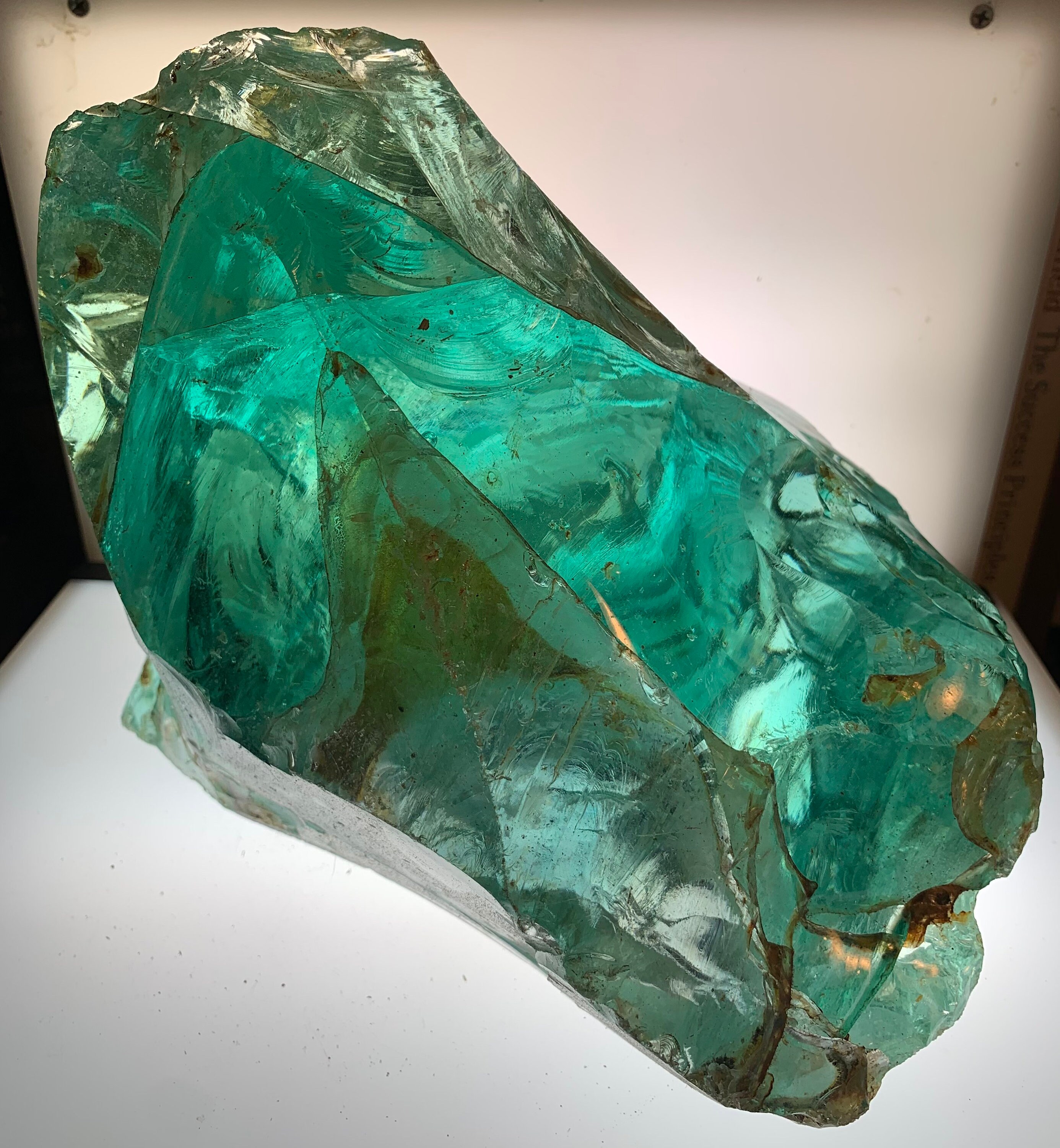 Very Large, Beautiful, Deep Blue-green Colored Cullet, Slag Glass Chunk ...