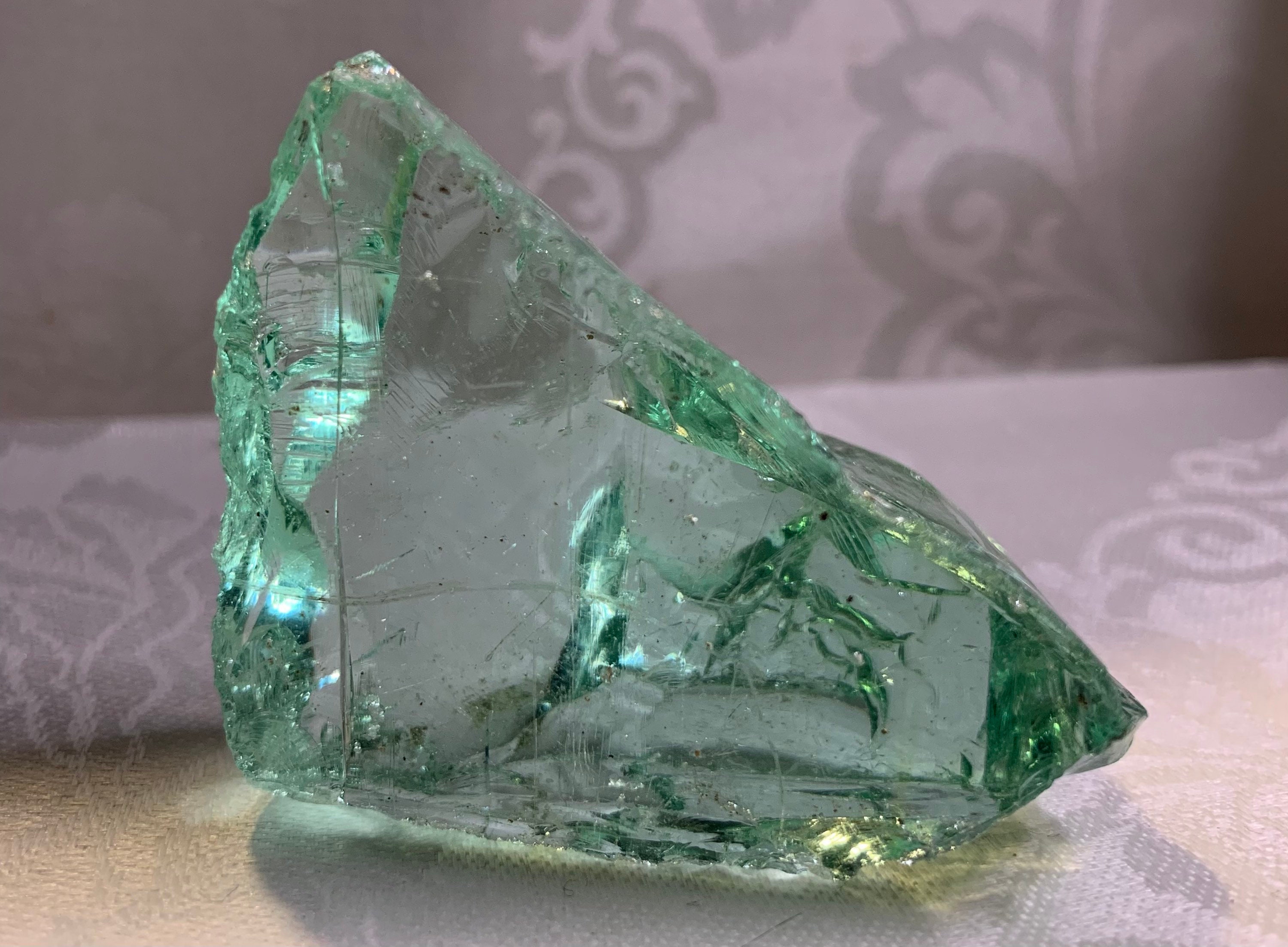 Glass Art Slag Glass Chunk 97.0 grams Beautiful Aquamarine Colored ...