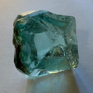 Beautiful Aquamarine Colored Cullet, Slag Glass Chunk With Amber ...