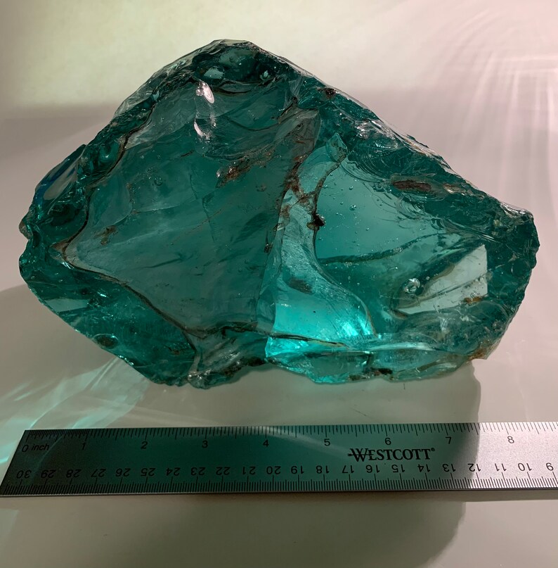 Large Beautiful Deep Blue-green Colored Cullet Slag Glass - Etsy