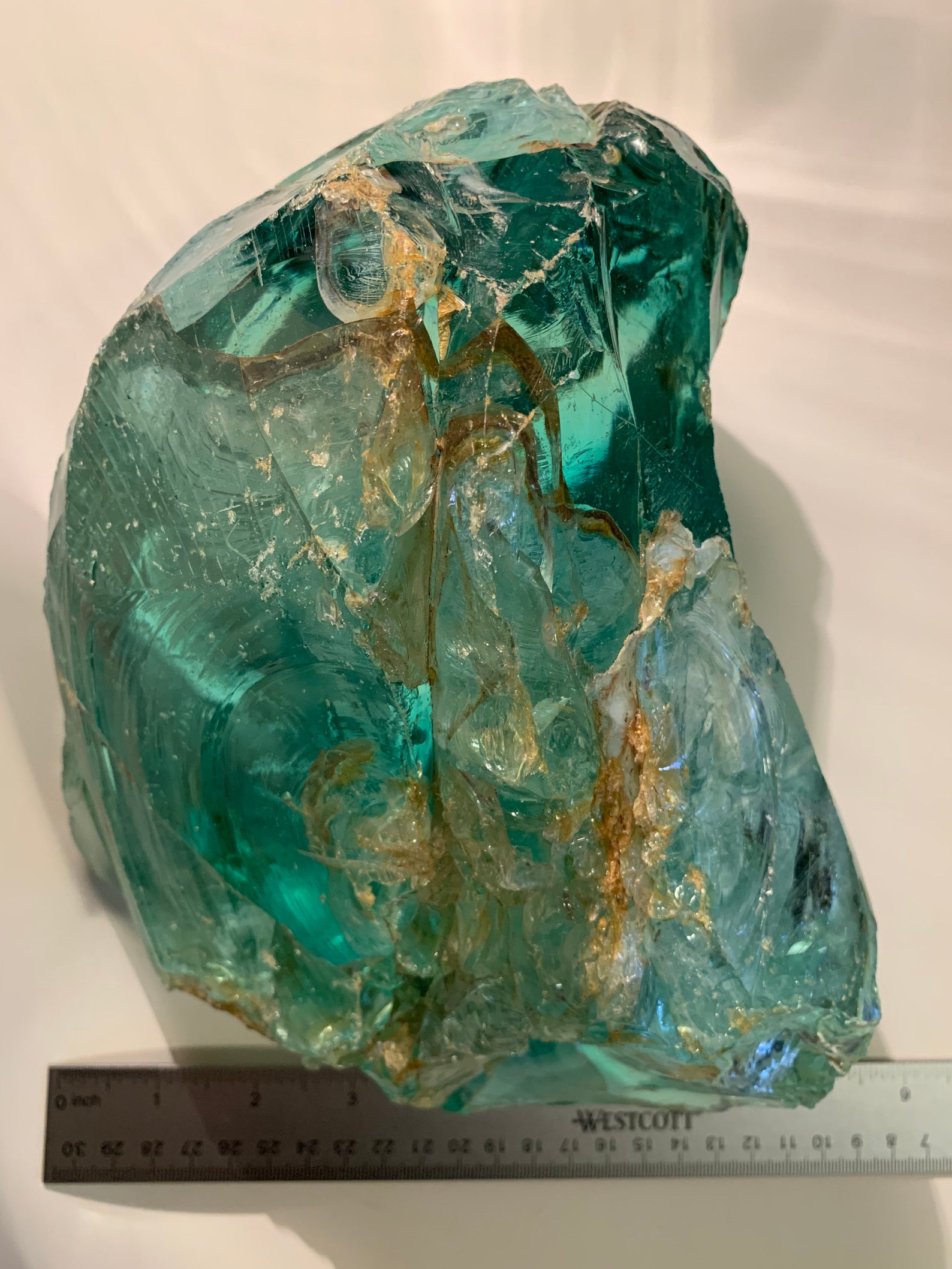 Very Large, Beautiful, Deep Blue-green Colored Cullet, Slag Glass Chunk ...