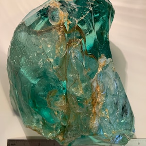 Very Large, Beautiful, Deep Blue-green Colored Cullet, Slag Glass Chunk ...