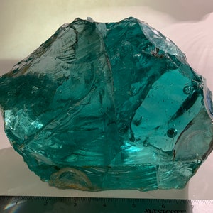 Large, Beautiful, Deep Blue-green Colored Cullet, Slag Glass Chunk 4934 ...