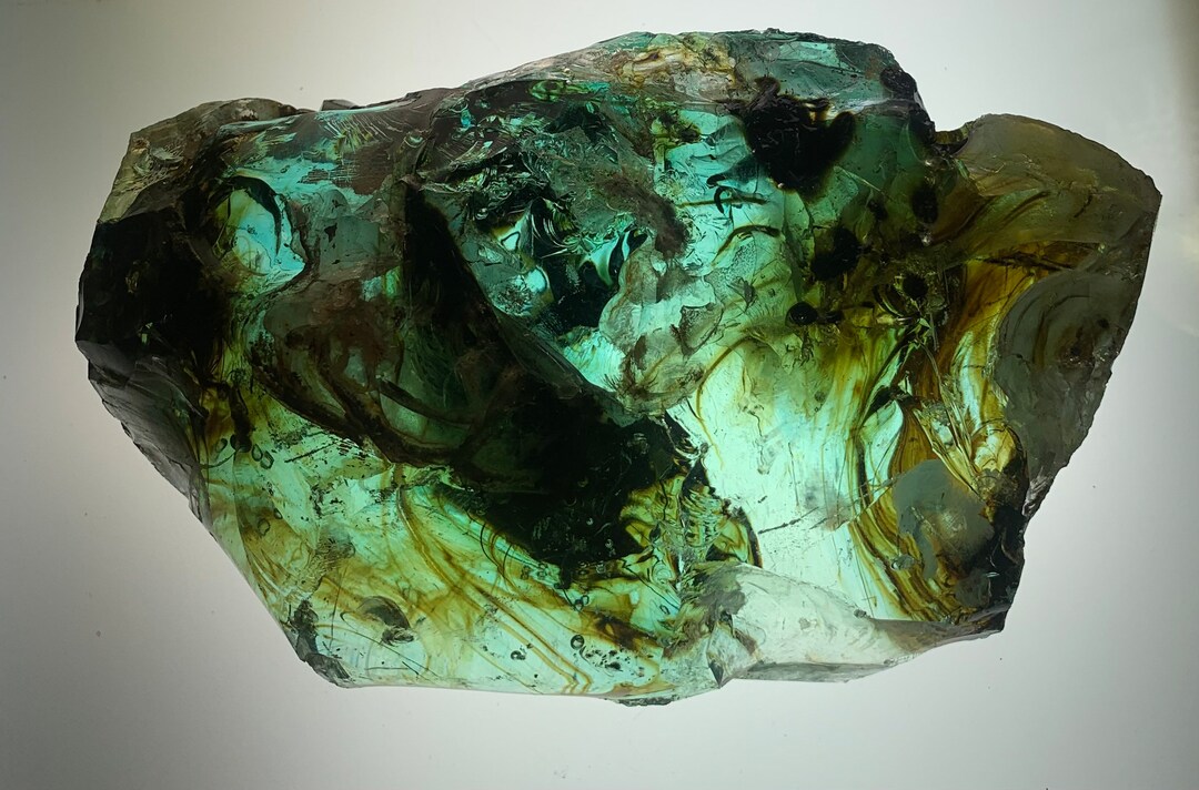 Stunning Large Aquamarine Colored Slag Glass Chunk With - Etsy