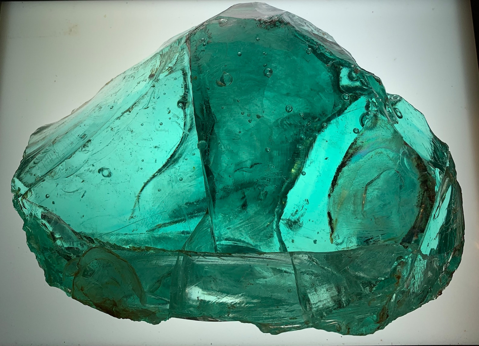 Large, Beautiful, Deep Blue-green Colored Cullet, Slag Glass Chunk 4934 ...