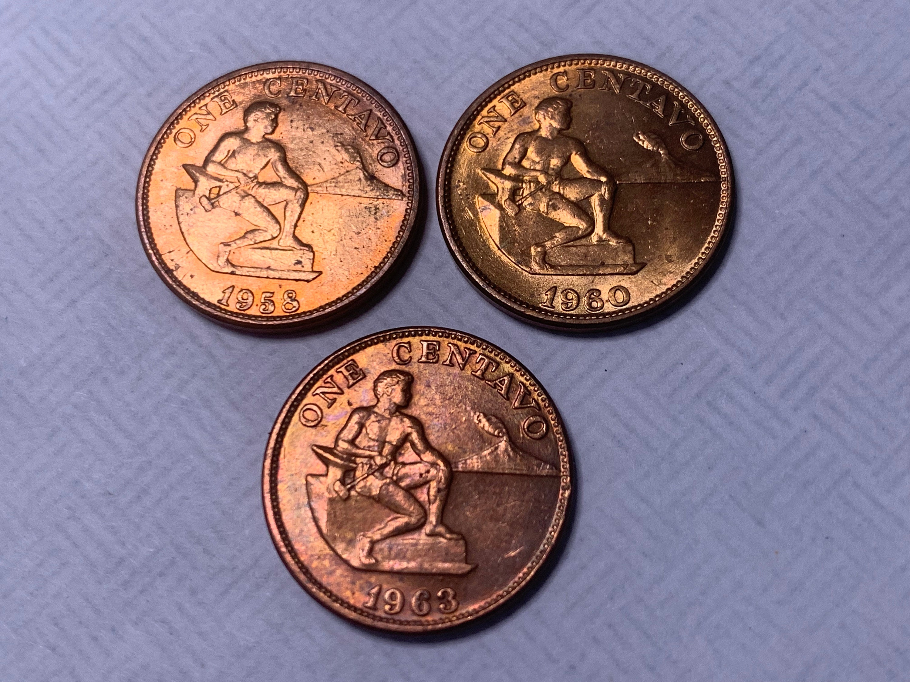 Coins From the Philippines 1 Centavo 1958 1960 1963 UNCIRCULATED - Etsy