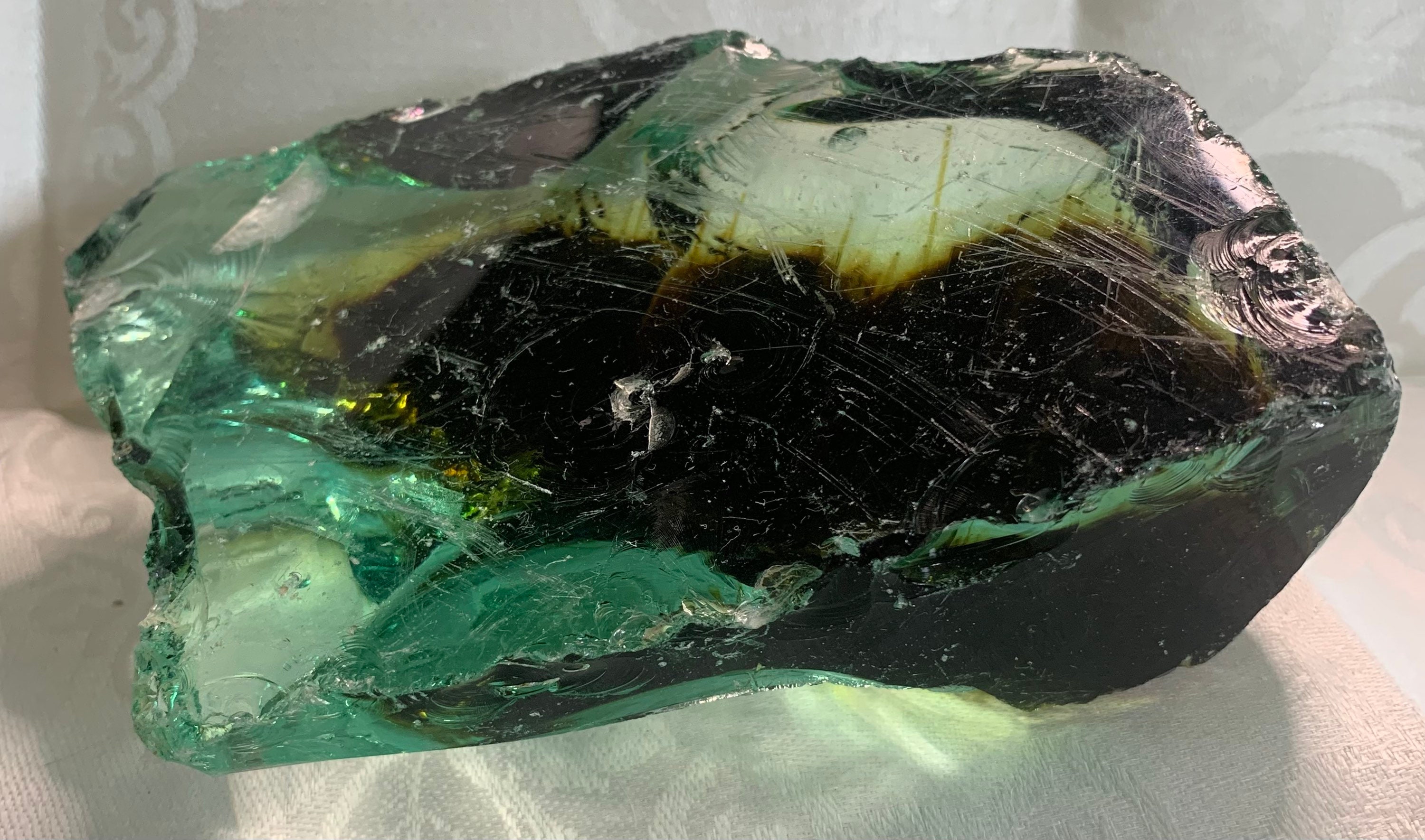 Beautiful Big Aqua Blue-green and Dark Amber Colored Cullet - Etsy