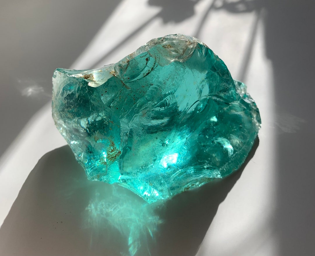Beautiful Aquamarine Colored Cullet, Slag Glass Chunk 290 Grams Ds - Etsy