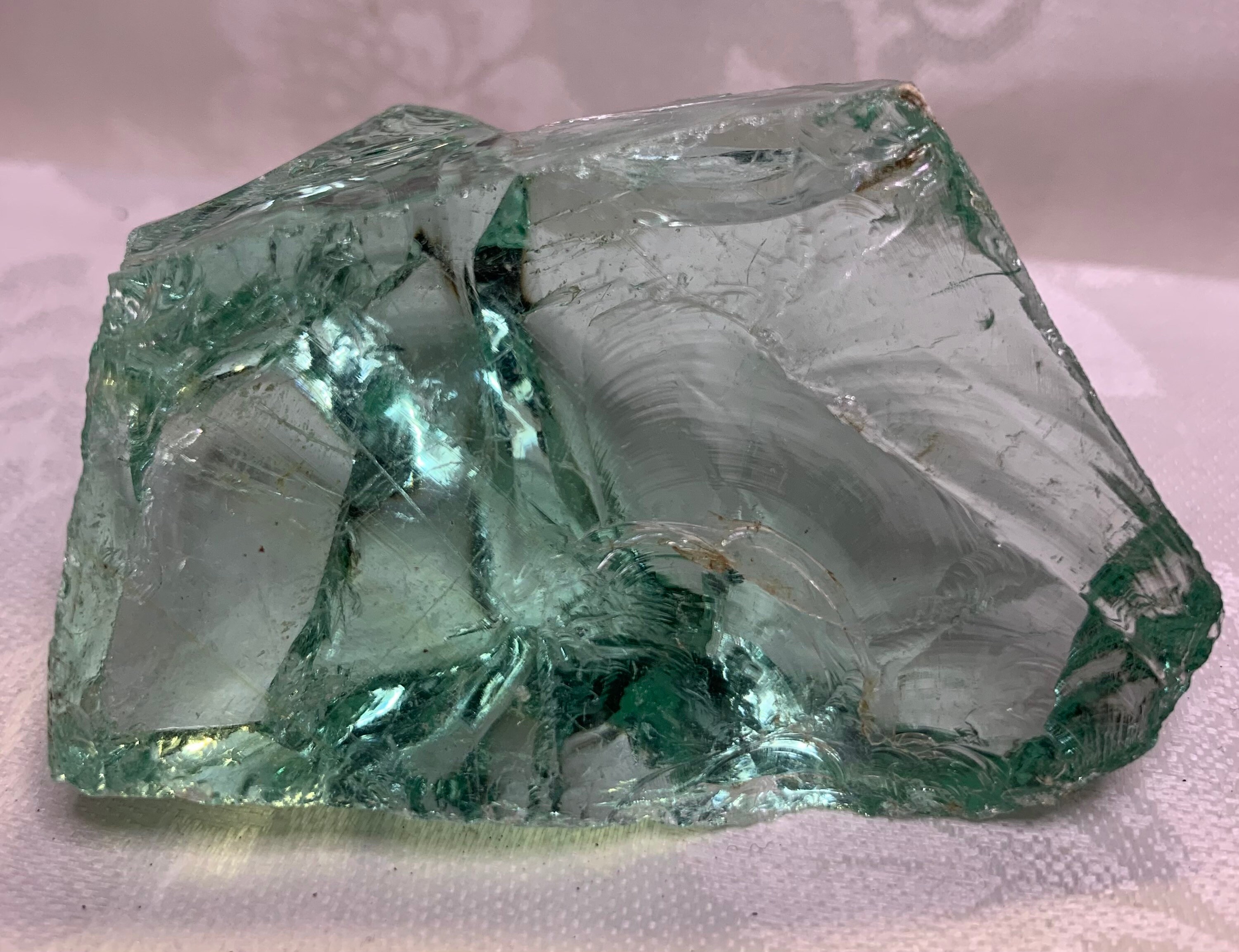 Glass Art Slag Glass Chunk 97.0 grams Beautiful Aquamarine Colored ...