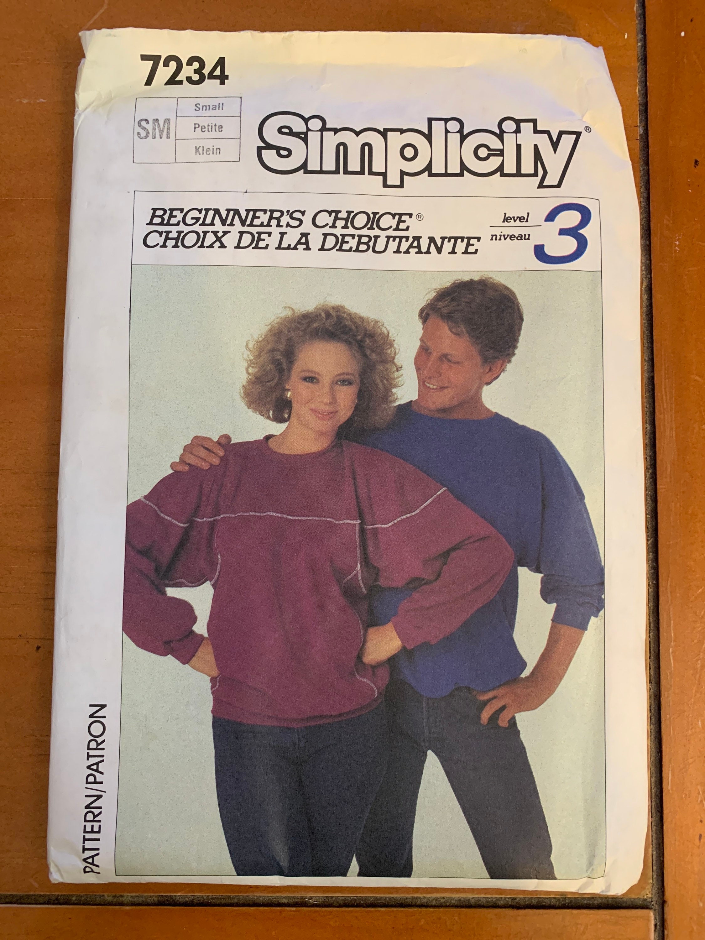 Simplicity 7234 Uncut Misses and Mens Pullover Top for Stretched Knits ...