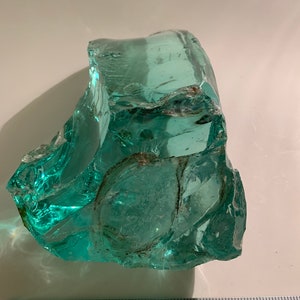 Beautiful, Deep Blue-green Colored Cullet, Slag Glass Chunk 1058 Grams ...