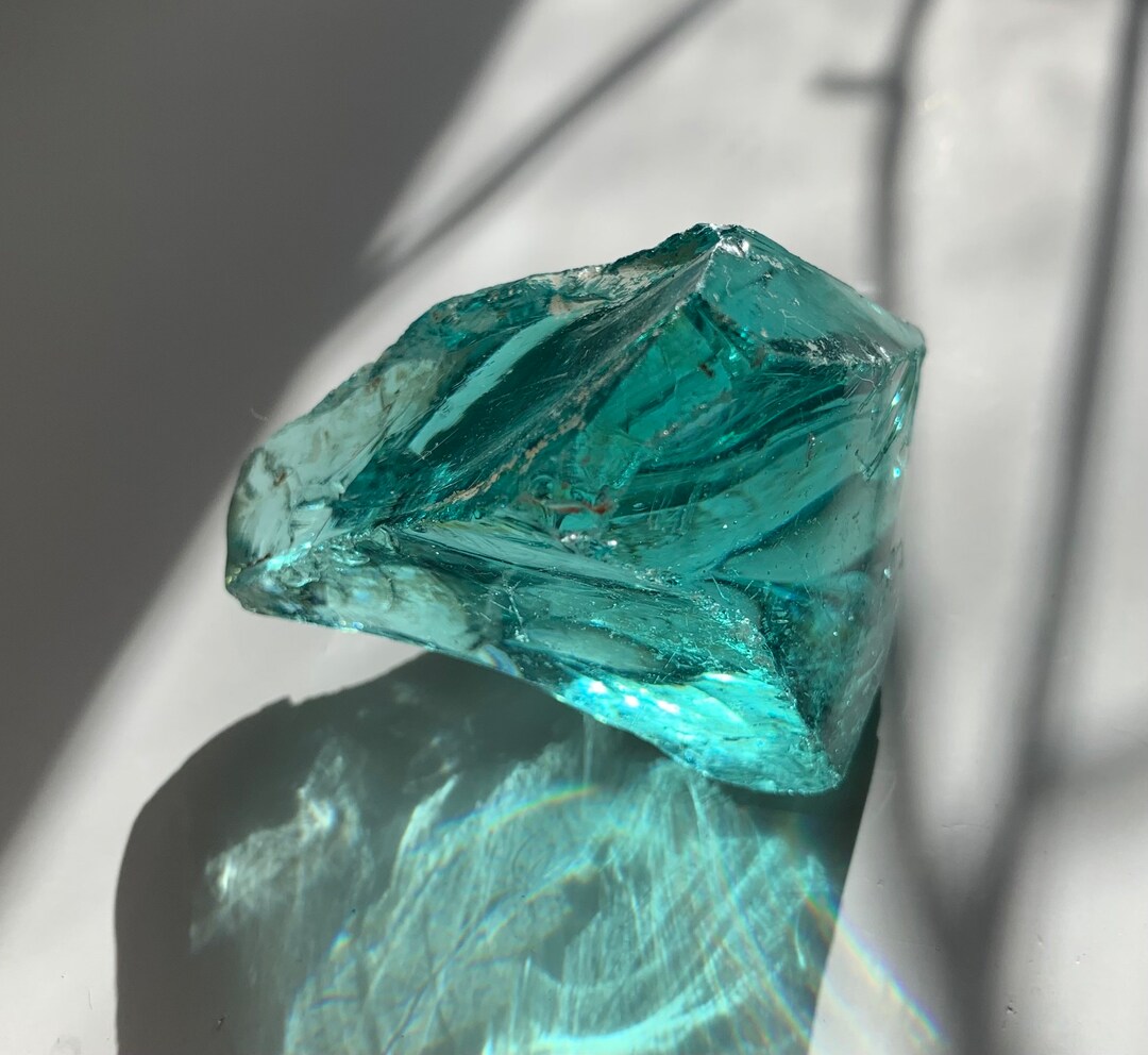 Beautiful Aquamarine Colored Cullet, Slag Glass Chunk 166 Grams Dv - Etsy