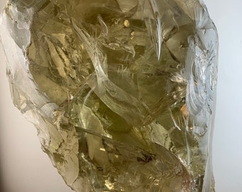 Beautiful Aquamarine Colored Cullet, Slag Glass Chunk With Amber ...