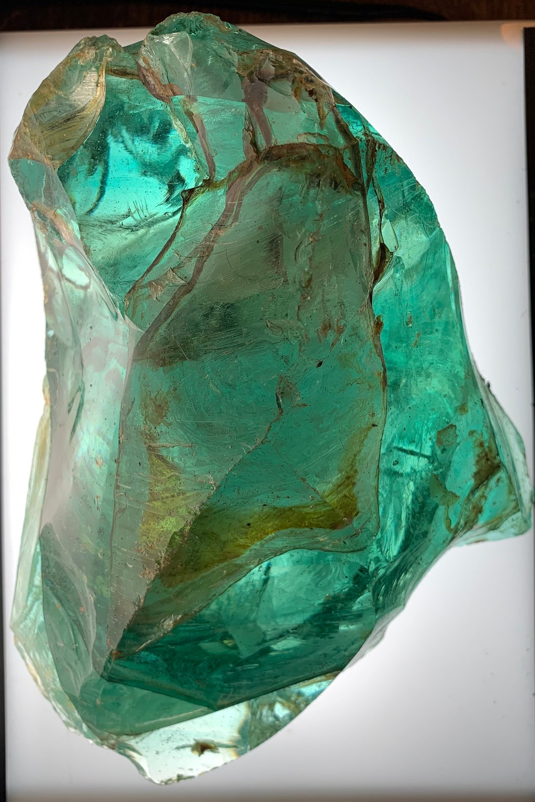 Very Large, Beautiful, Deep Blue-green Colored Cullet, Slag Glass Chunk ...