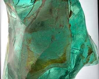 Large, Beautiful, Deep Blue-green Colored Cullet, Slag Glass Chunk 4934 ...