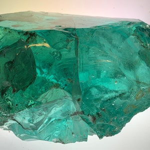 Large, Beautiful, Deep Blue-green Colored Cullet, Slag Glass Chunk 4934 ...
