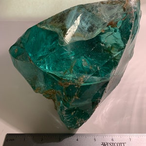 Very Large, Beautiful, Deep Blue-green Colored Cullet, Slag Glass Chunk ...