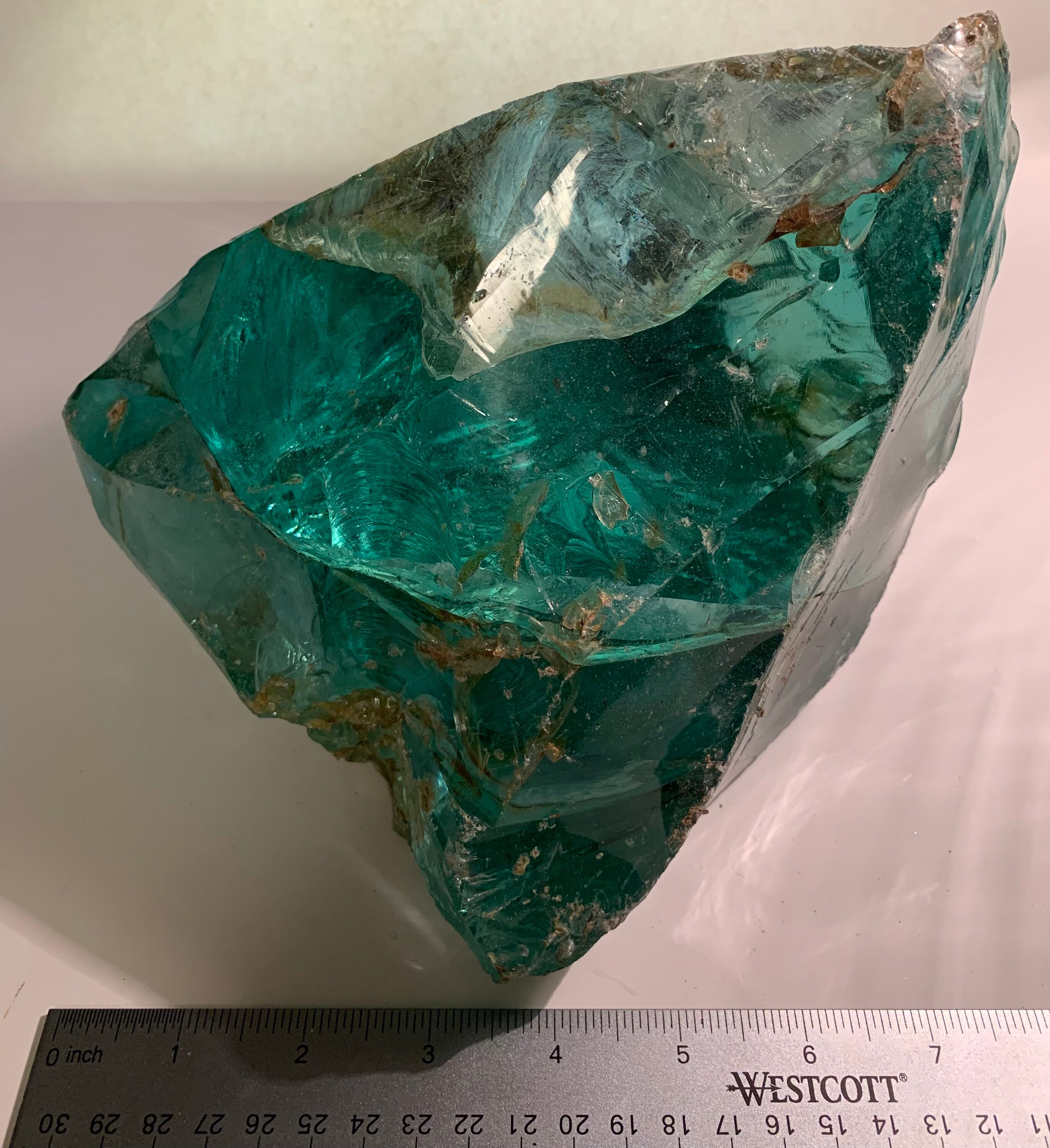 Very Large, Beautiful, Deep Blue-green Colored Cullet, Slag Glass Chunk ...