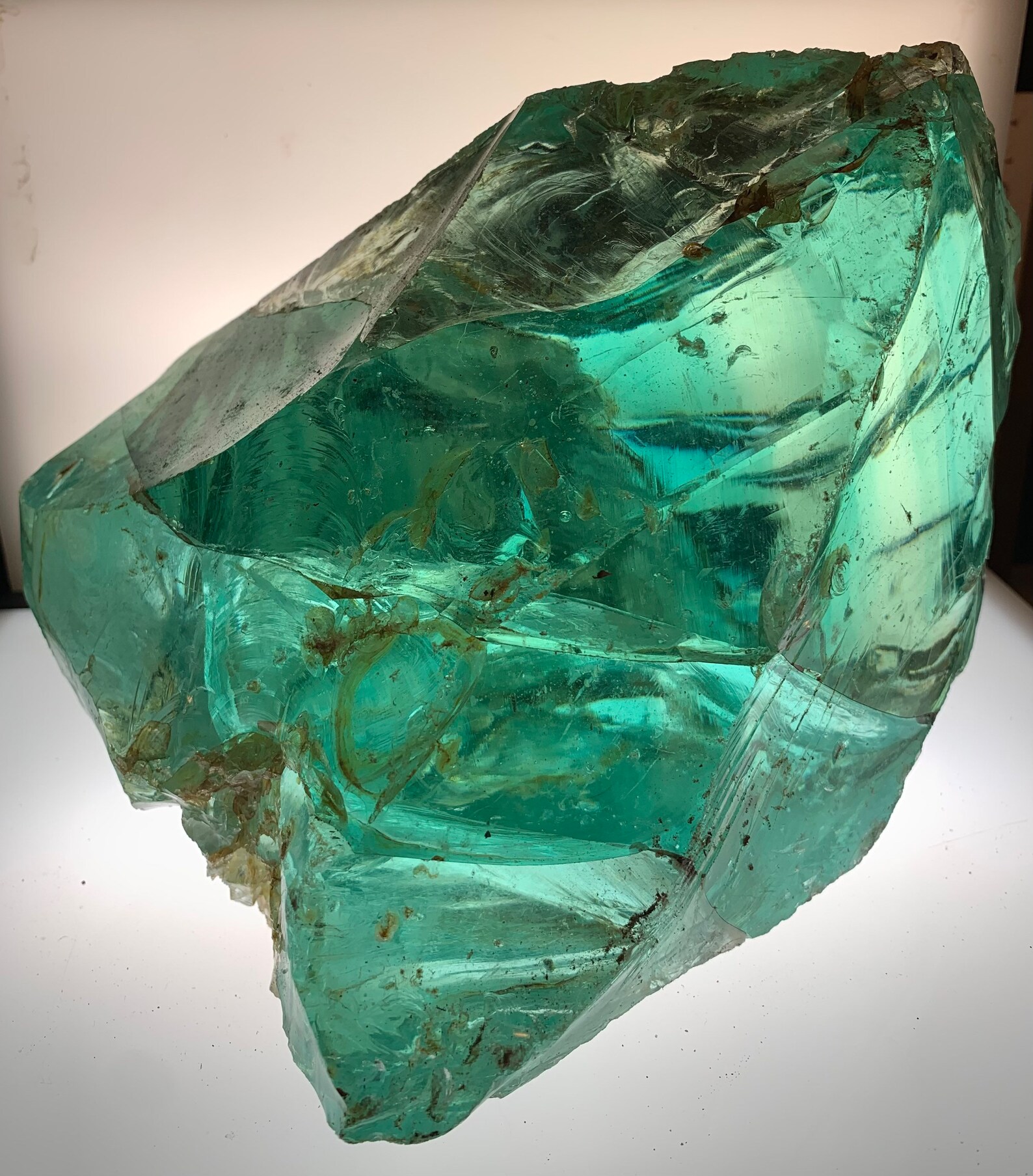 Very Large, Beautiful, Deep Blue-green Colored Cullet, Slag Glass Chunk ...