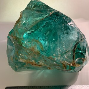 Very Large, Beautiful, Deep Blue-green Colored Cullet, Slag Glass Chunk ...