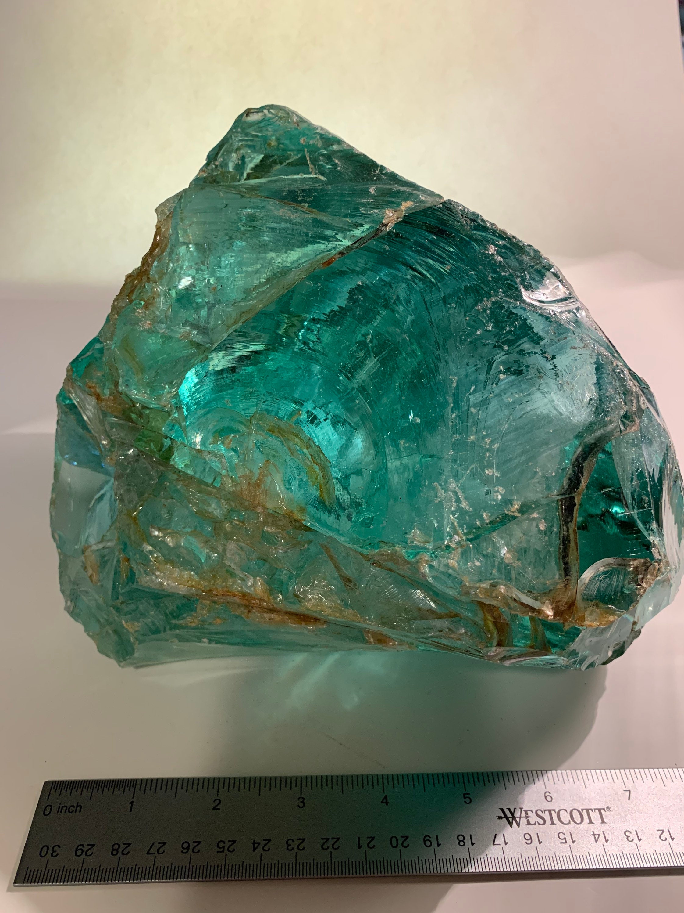 Very Large, Beautiful, Deep Blue-green Colored Cullet, Slag Glass Chunk ...
