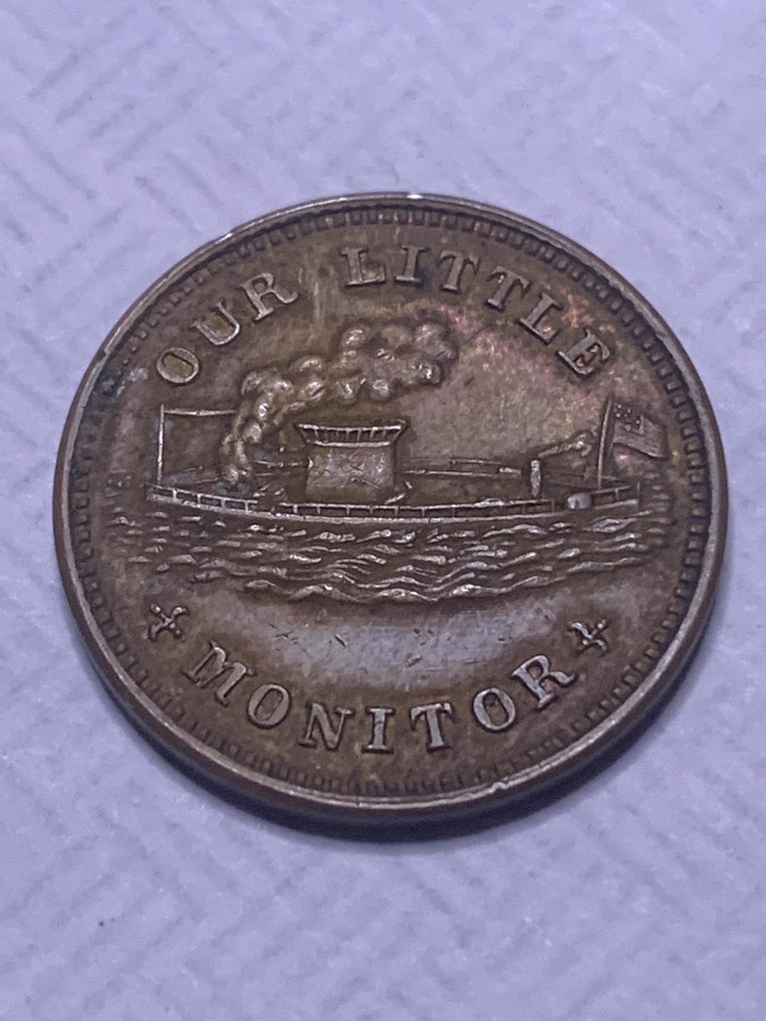 1863 Civil War "our Little Monitor" Token **extremely Rare** - Etsy