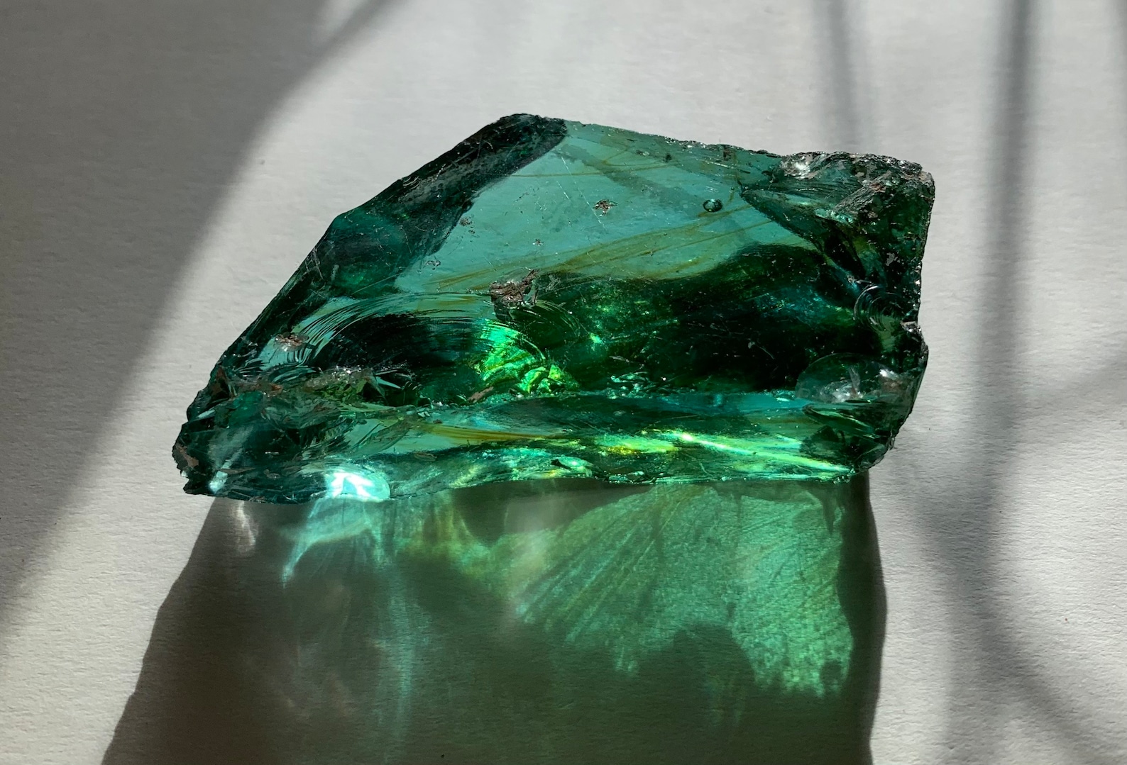 Beautiful Aquamarine Colored Cullet, Slag Glass Chunk With Amber ...