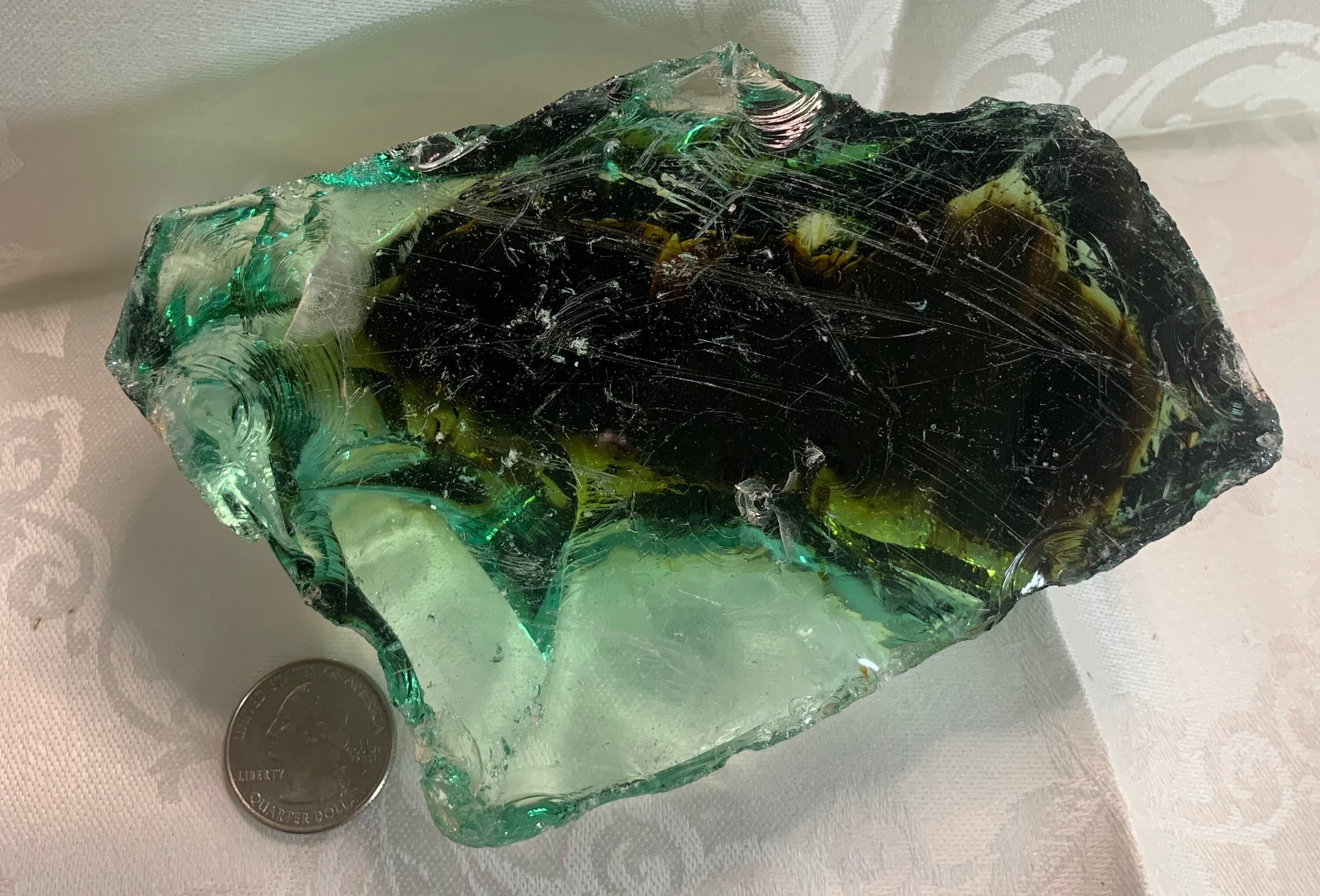 Beautiful Big Aqua Blue-green and Dark Amber Colored Cullet - Etsy