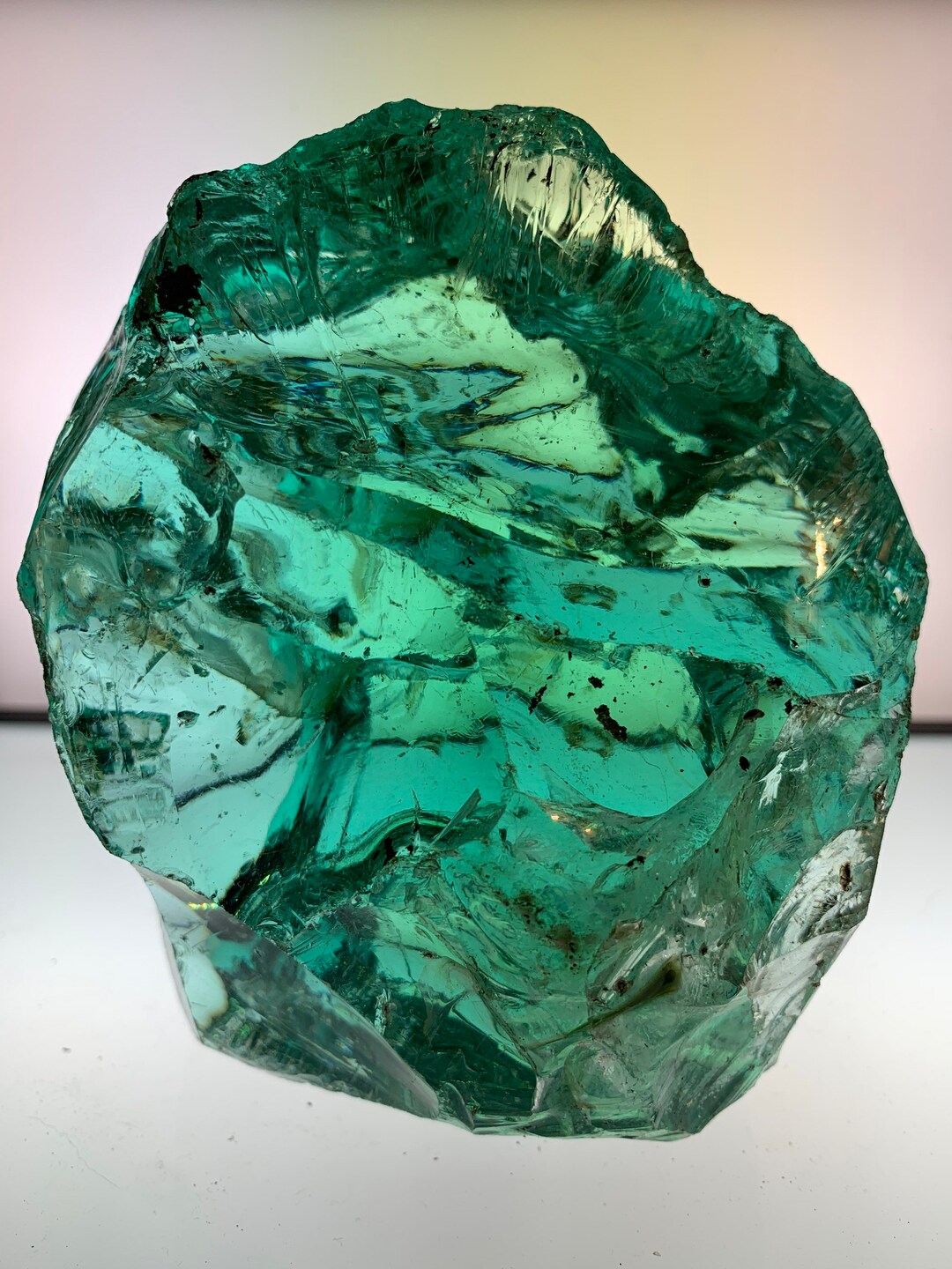 Large, Beautiful, Deep Blue-green Colored Cullet, Slag Glass Chunk 1306 ...