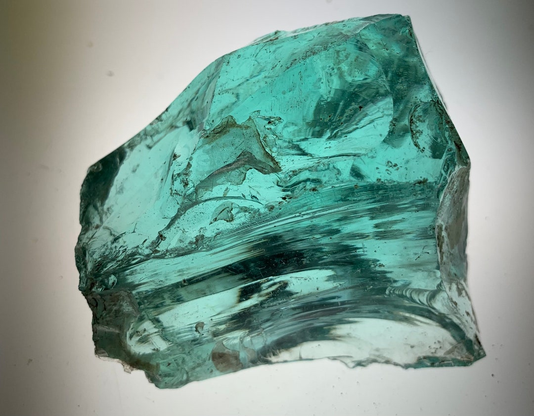 Beautiful Deep Blue-green Slag Glass Chunk 390 Grams (o) - Etsy