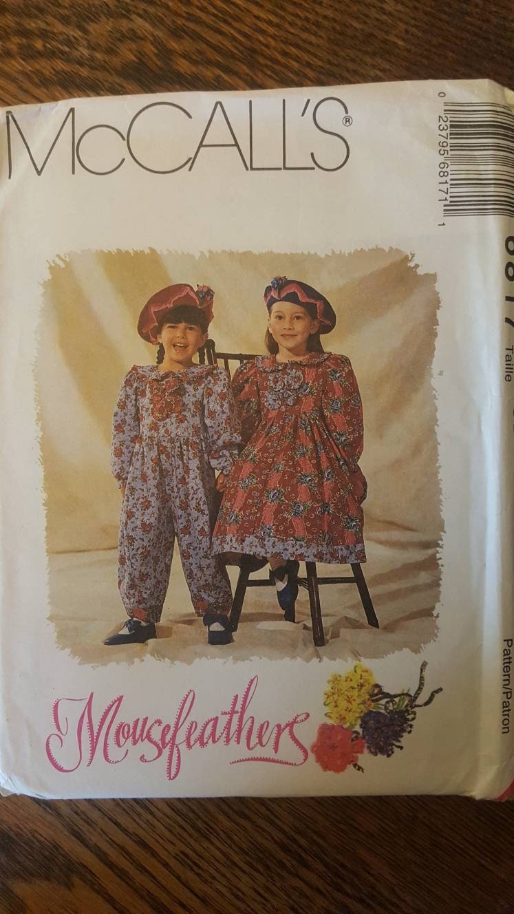 Vintage, Uncut Mccall's 6817 Children's and Girl's Jumpsuit and Dress ...