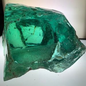 Very Large, Beautiful, Deep Blue-green Colored Cullet, Slag Glass Chunk ...