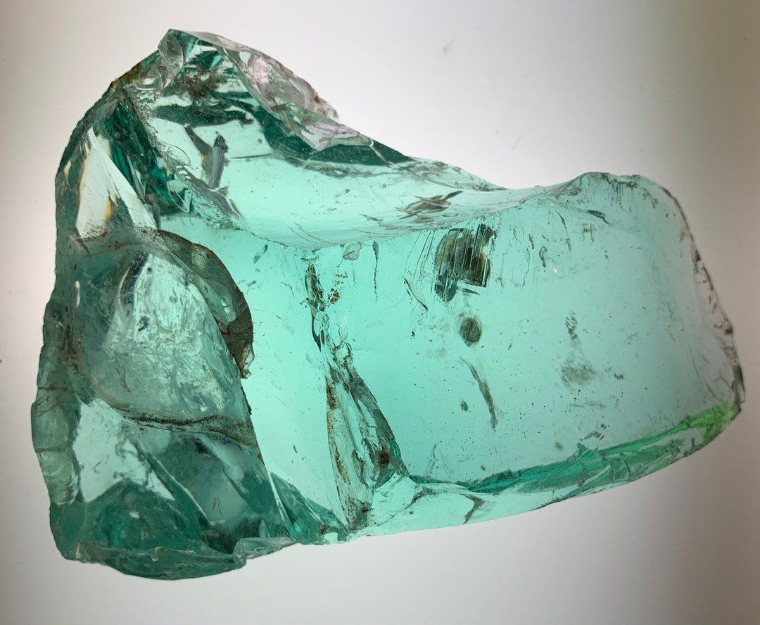 Beautiful, Deep Blue-green Colored Cullet, Slag Glass Chunk 1058 Grams ...