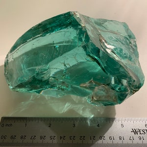 Beautiful, Deep Blue-green Colored Cullet, Slag Glass Chunk 1058 Grams ...