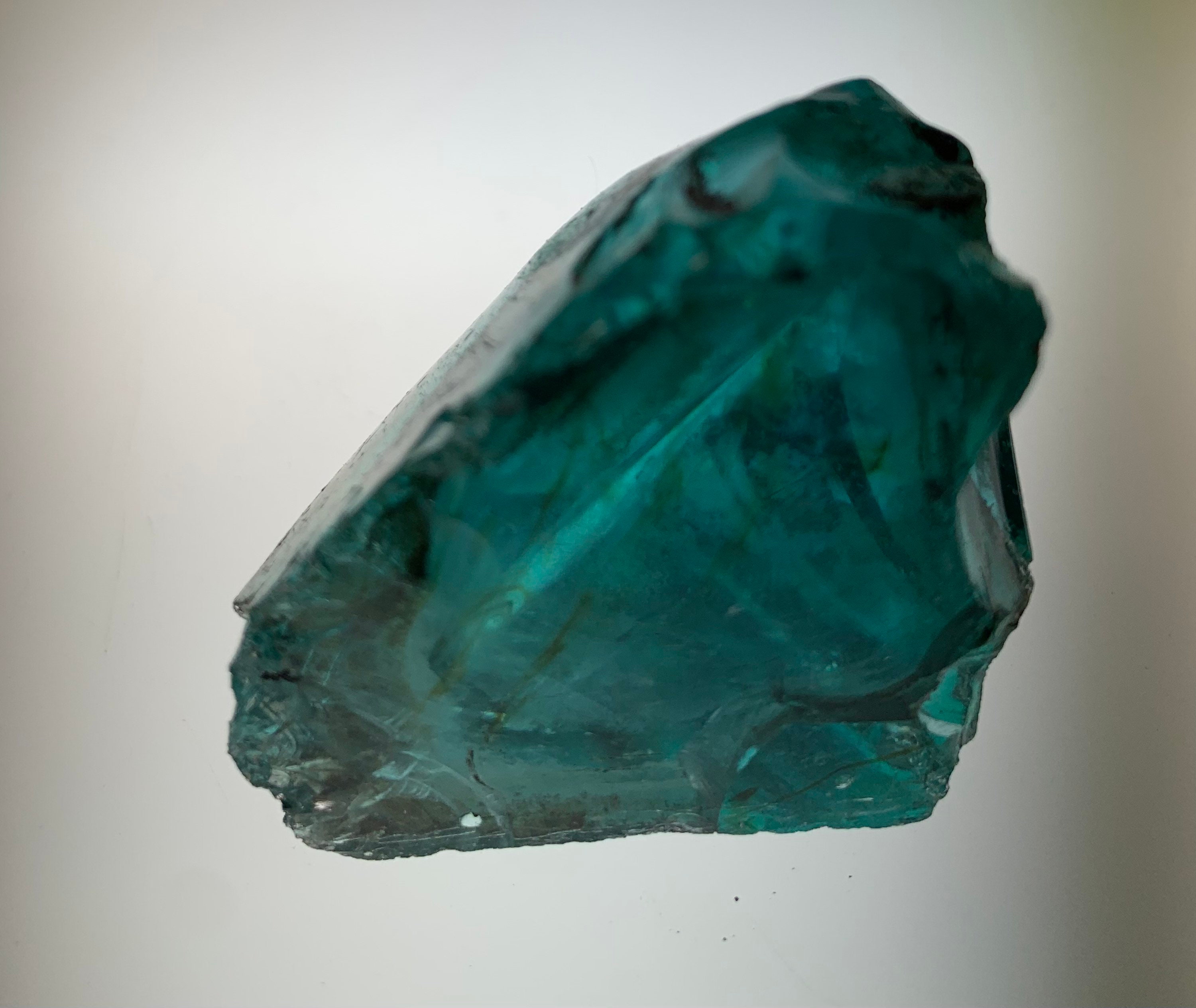 Beautiful Deep Blue-green Slag Glass Chunk With Amber - Etsy