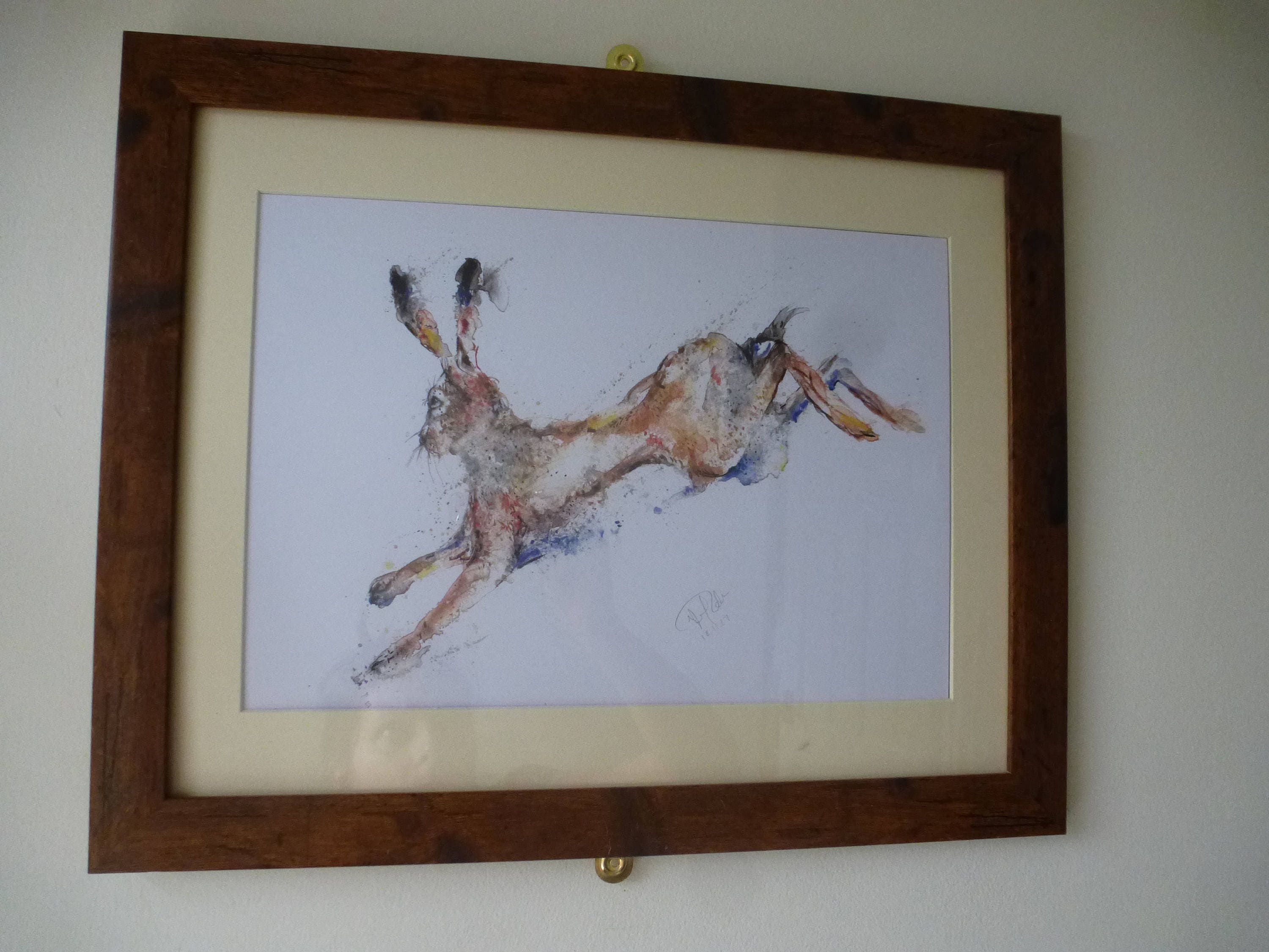 Leaping Hare Art Print Original Watercolour Hare Painting Wall - Etsy UK
