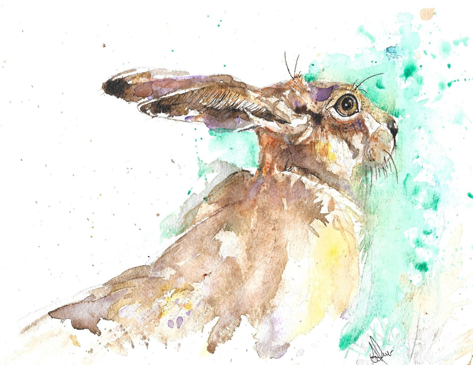 Hare Art Print Original Watercolour Painting Easter Gift | Etsy