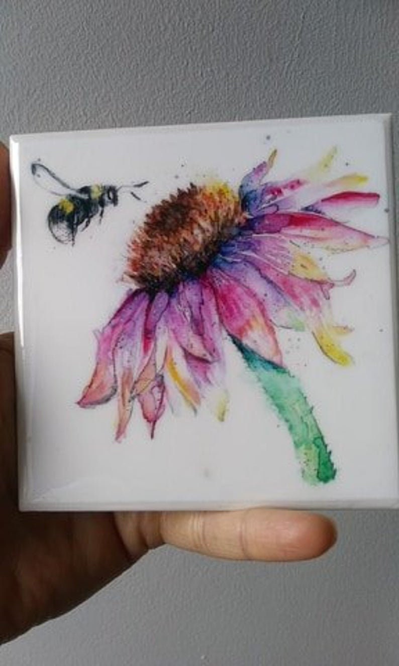 Bumble bee art Print Original Watercolour Animal Abstract | Etsy
