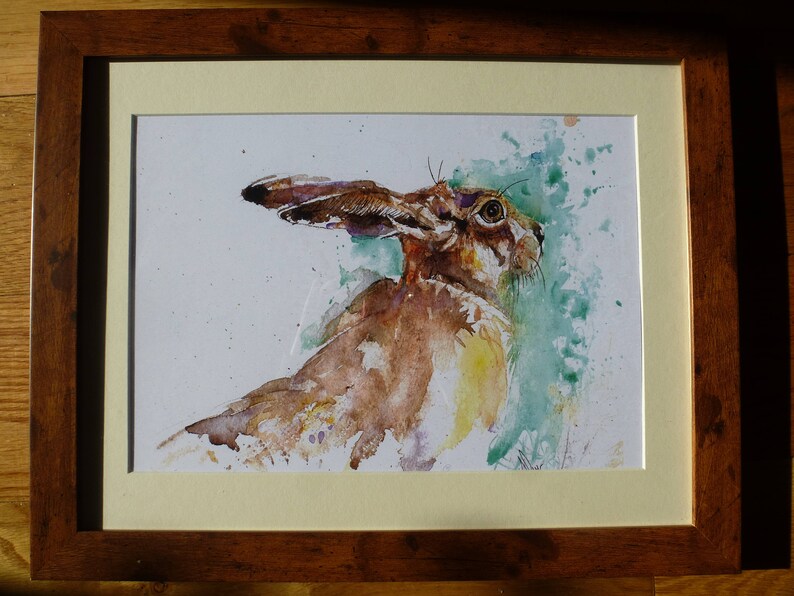 Hare Art Print Original Watercolour Painting Easter Gift | Etsy