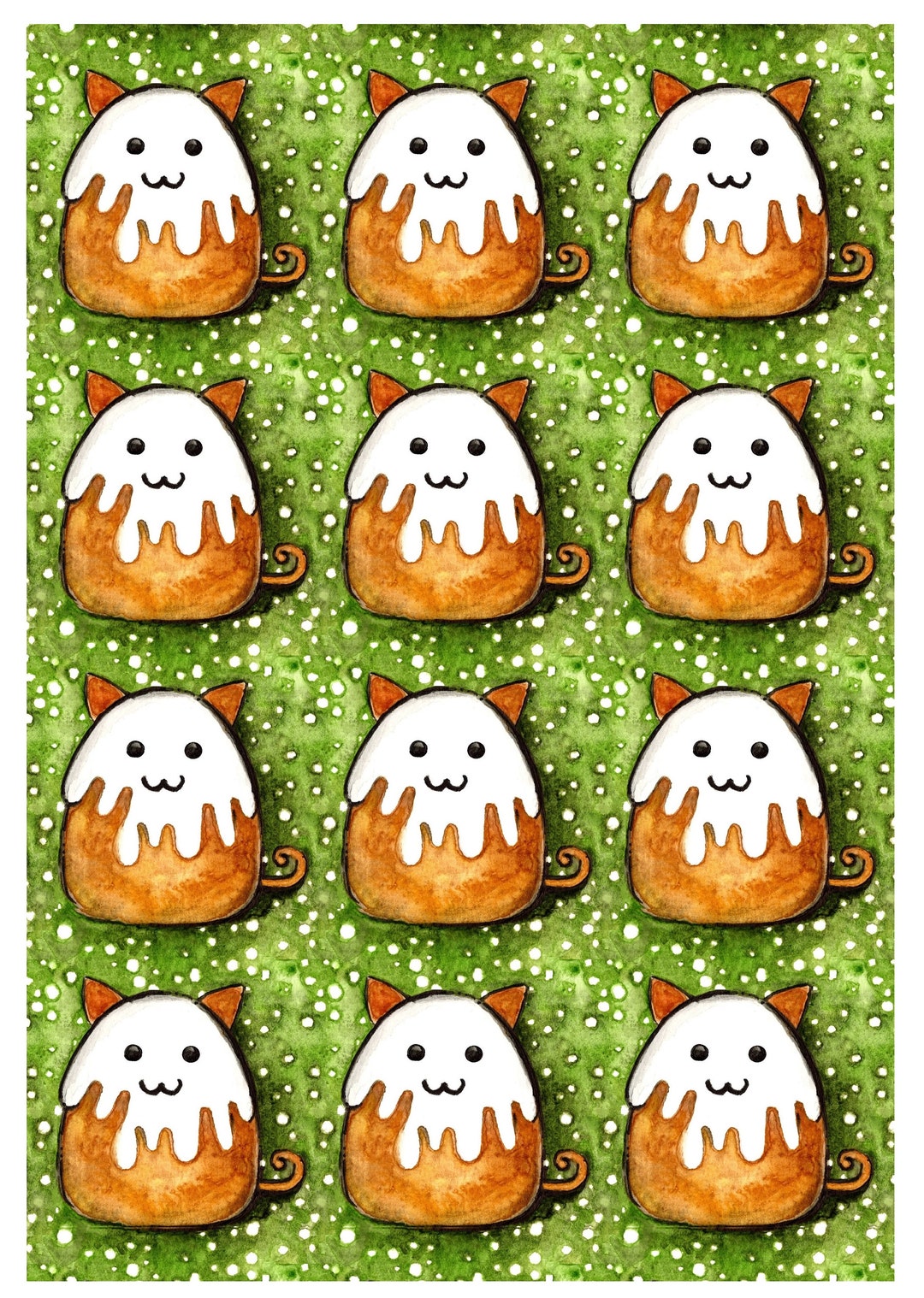 Funny Puddy Cat Christmas Art Cards Watercolour Picture by Artist - Etsy UK