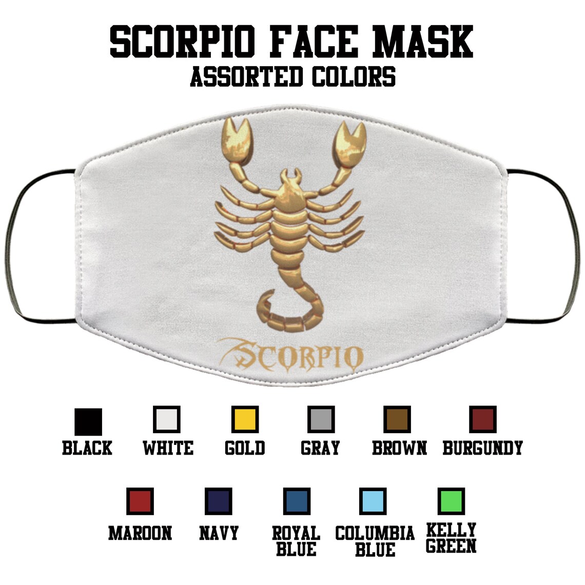 Lightweight Scorpio Face Mask Scorpio Mask Washable Two Layer | Etsy