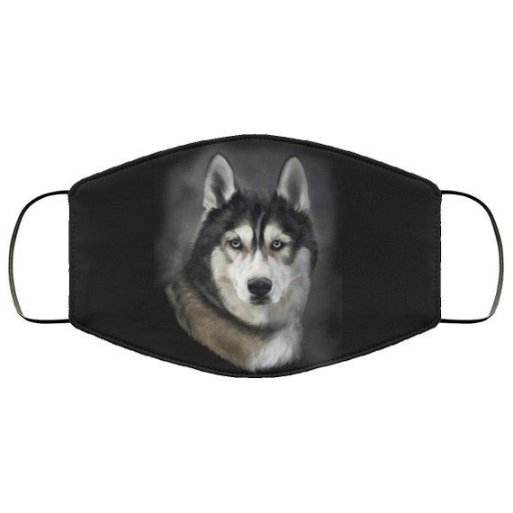 Lightweight Husky Art Face Mask Husky Art Mask Two Layer | Etsy