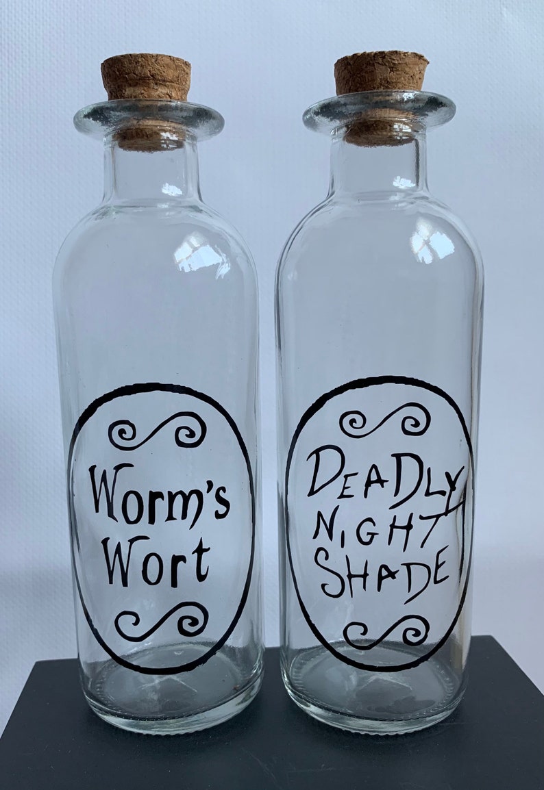 Set of 2 Decorative Glass Potion Bottles. Inspired by - Etsy